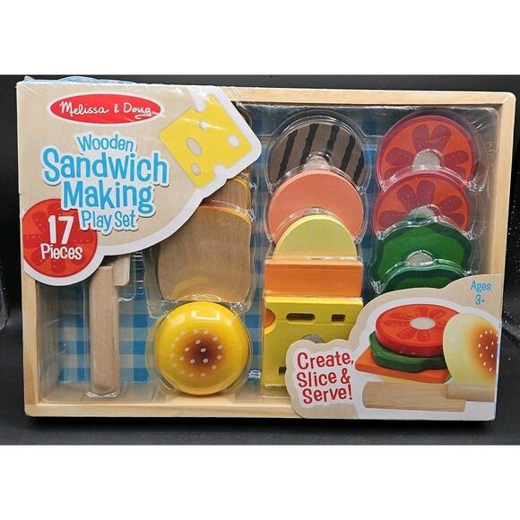 Melissa & Doug | Toys | Melissa Doug Wooden Sandwich Making Play Set ...